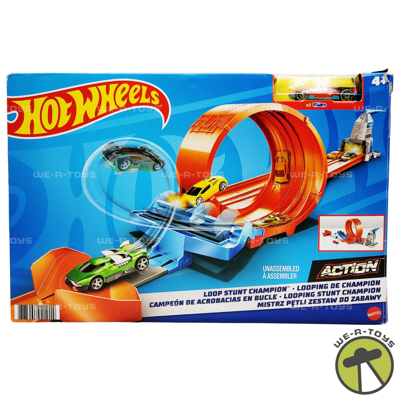 Hot Wheels Loop Stunt Champion Track Set with Dual-Track Loop & Dual ...