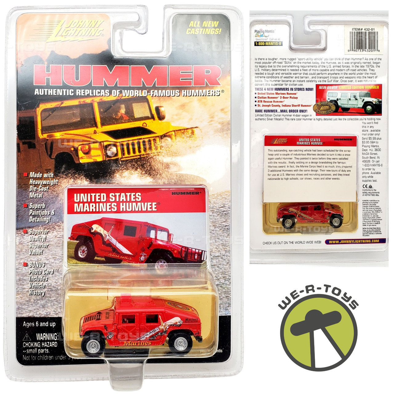 Johnny Lightning Hummer US Marine Humvee Authentic Replica Die Cast ...
