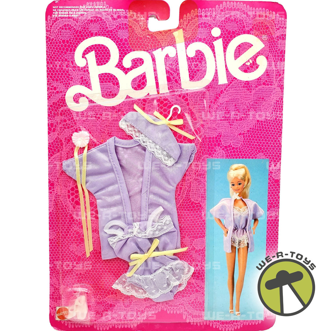 Barbie Lavender Lingerie with Lace, Robe, and Heels #3180 Mattel 1986 ...