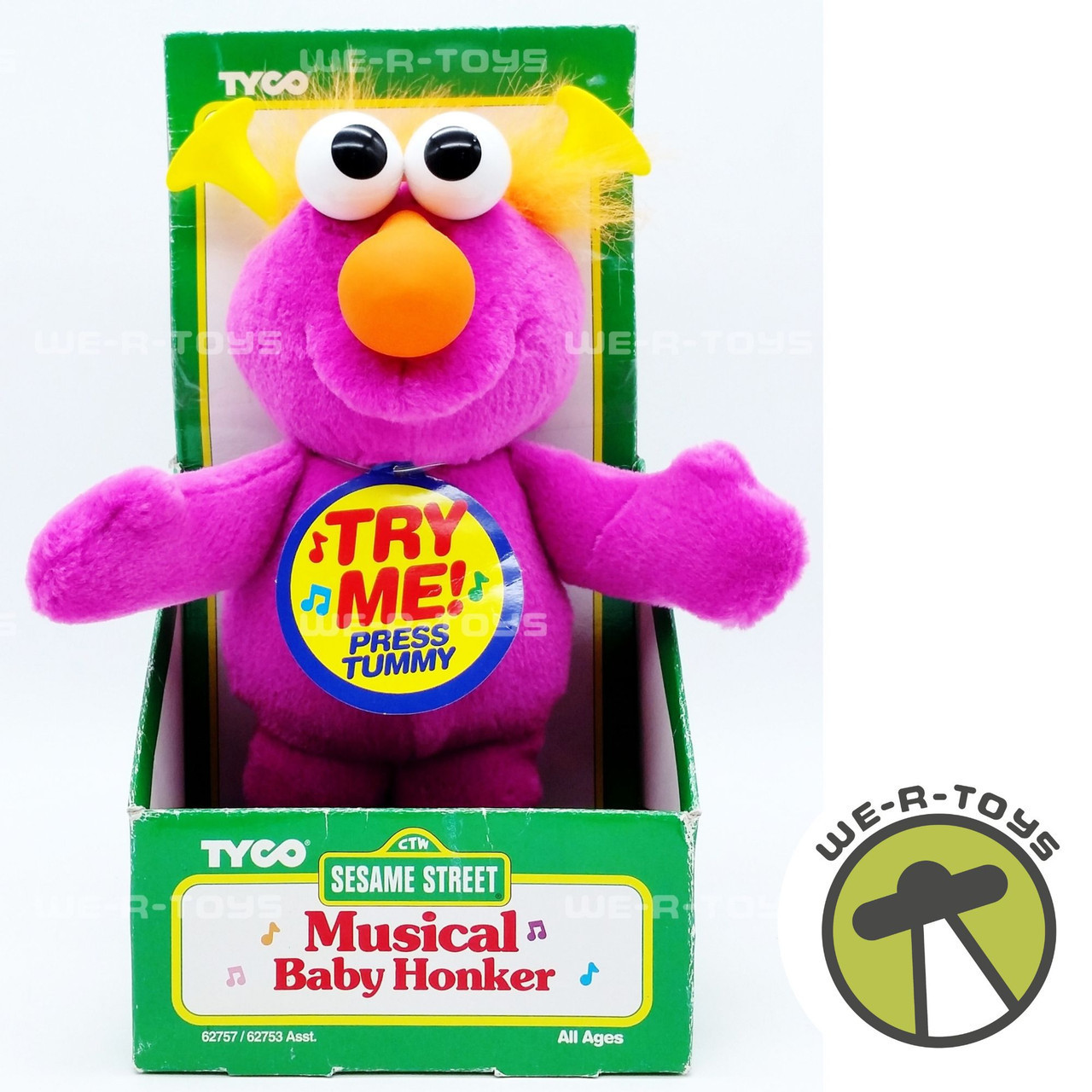 Sesame Street Musical Baby Honker 8" Plush 1996 Tyco - We-R-Toys