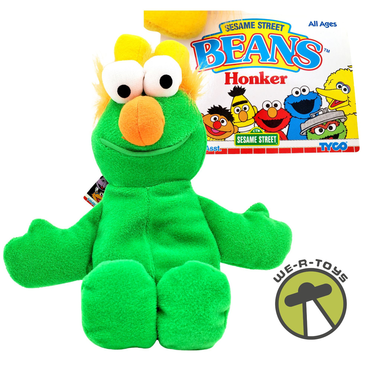 Sesame Street Beans Plush Green Honker 30 Year Anniversary Tyco 1997 ...