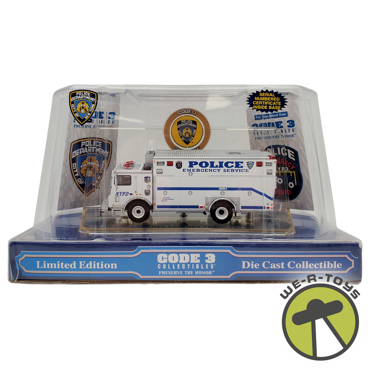 NYPD Heavy Rescue Vehicle White 2003 Code 3 #12550 NRFP - We-R-Toys
