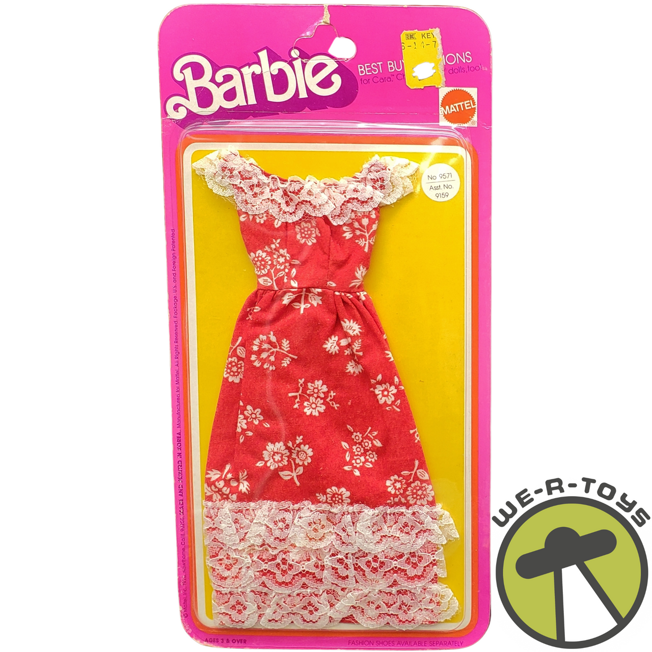 Barbie Best Buy Fashion Red Floral Dress with Lace 1978 Mattel 9571 ...