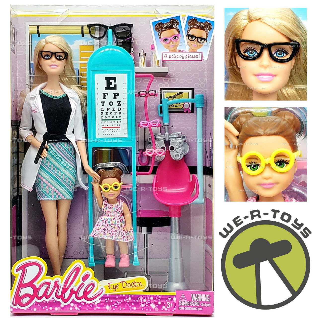 Barbie Careers Eye Doctor Doll Playset 2014 Mattel CMF42 - We-R-Toys