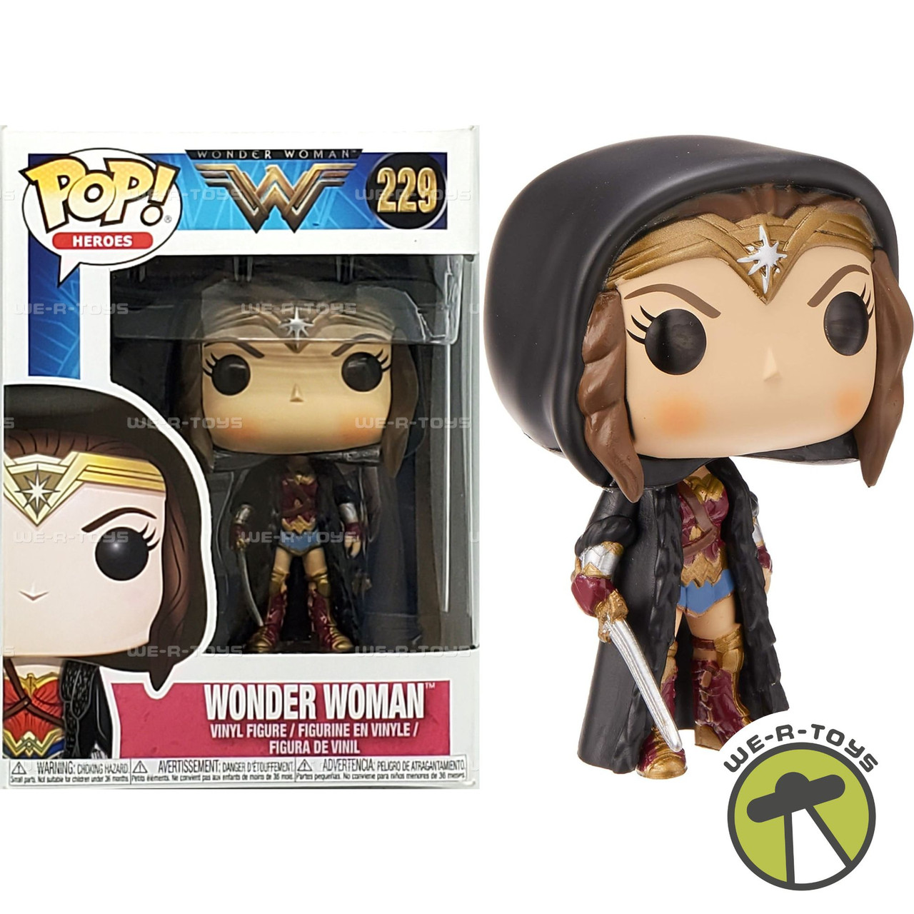 Funko Pop Heroes 229 DC Wonder Woman with Cloak Vinyl Figure - We-R-Toys