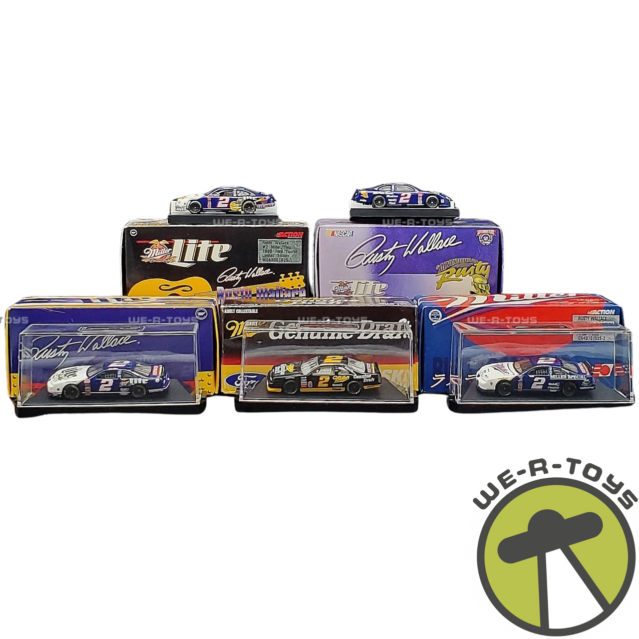 NASCAR Rusty Wallace Lot of 5 1:64 Scale Stock Car Die Cast Vehicles ...