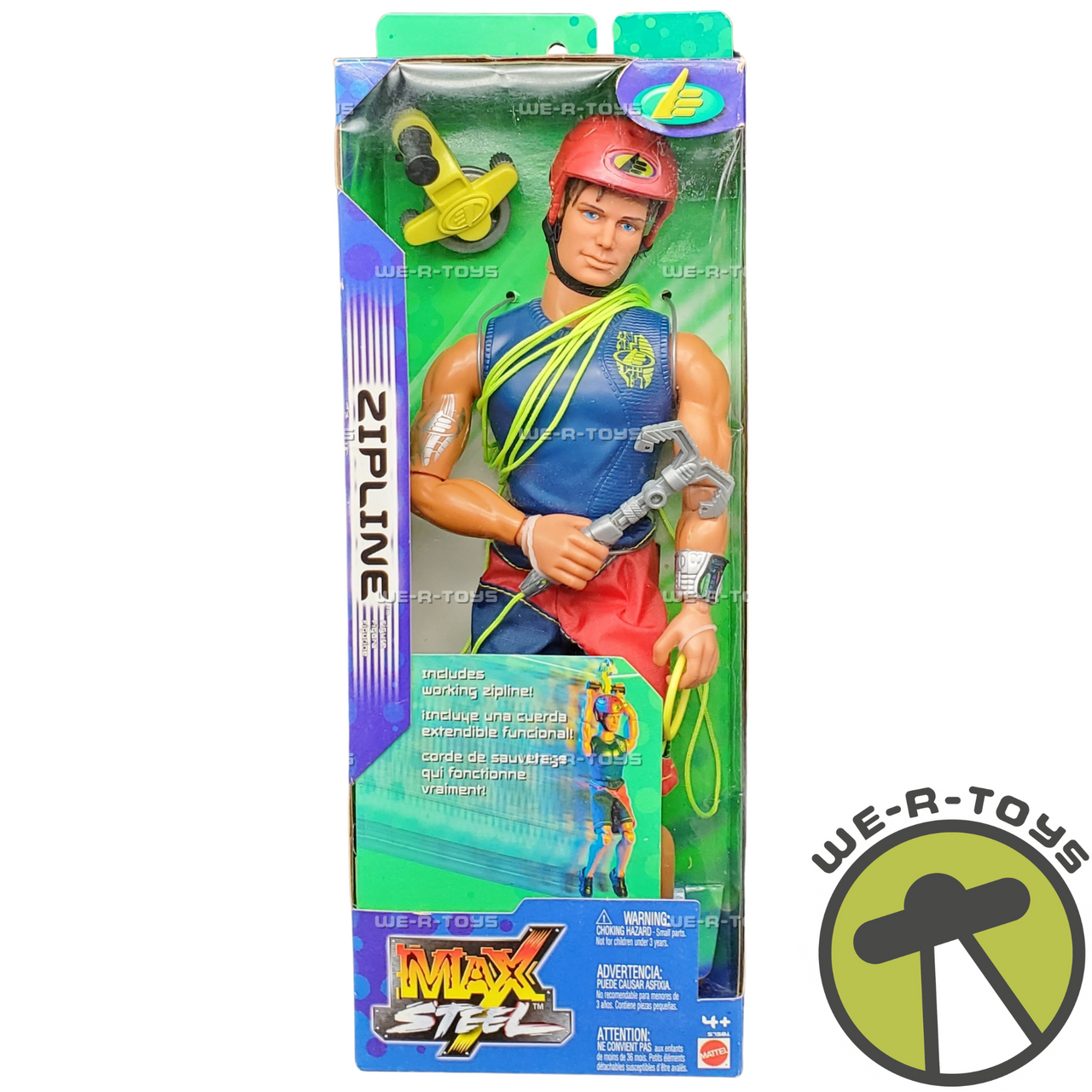Max Steel Zipline 12" Poseable Action Figure Set 2002 Mattel 57581 NRFB ...