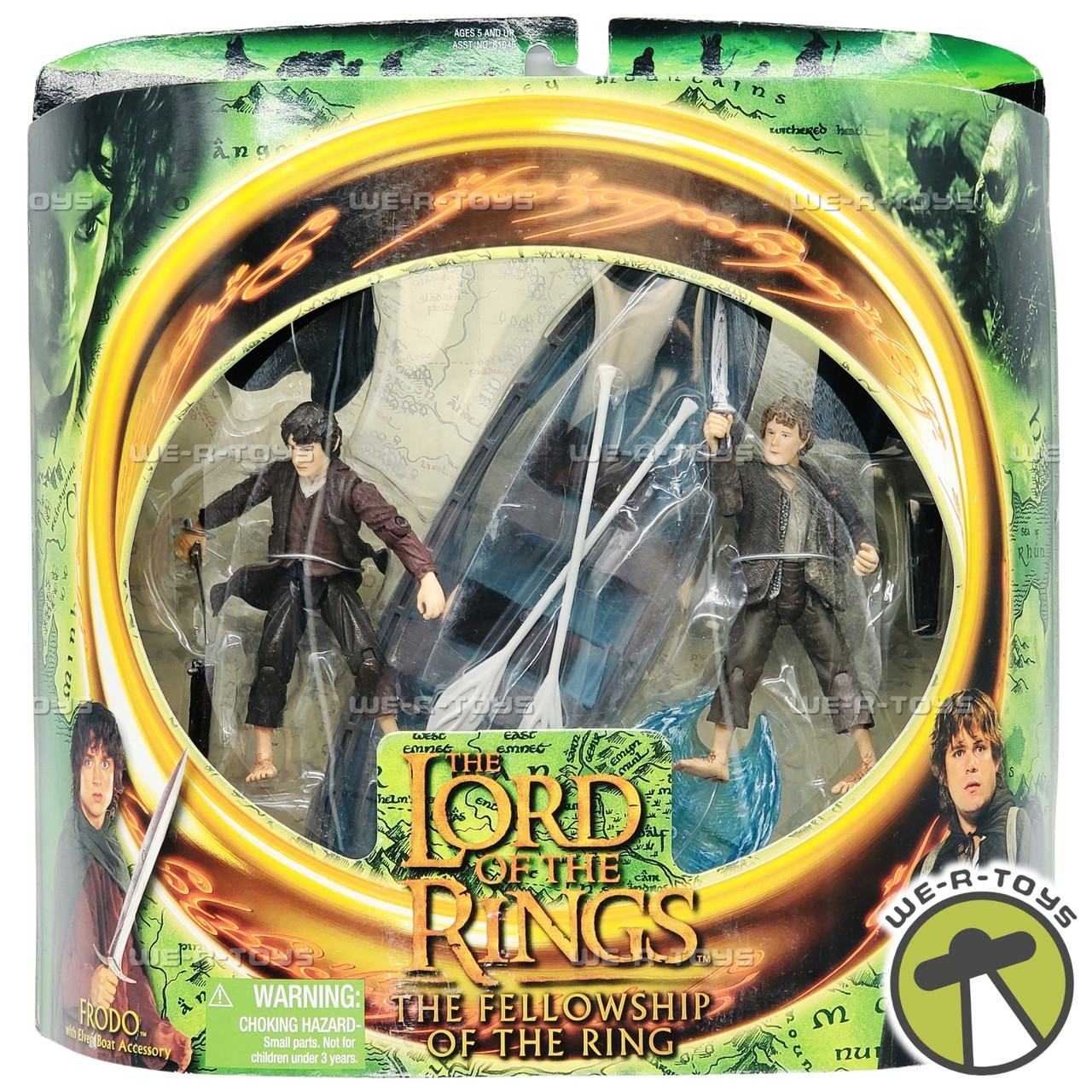 Lord of the Rings Frodo & Samwise Gamgee with Elven Boat 2001 Toy Biz ...