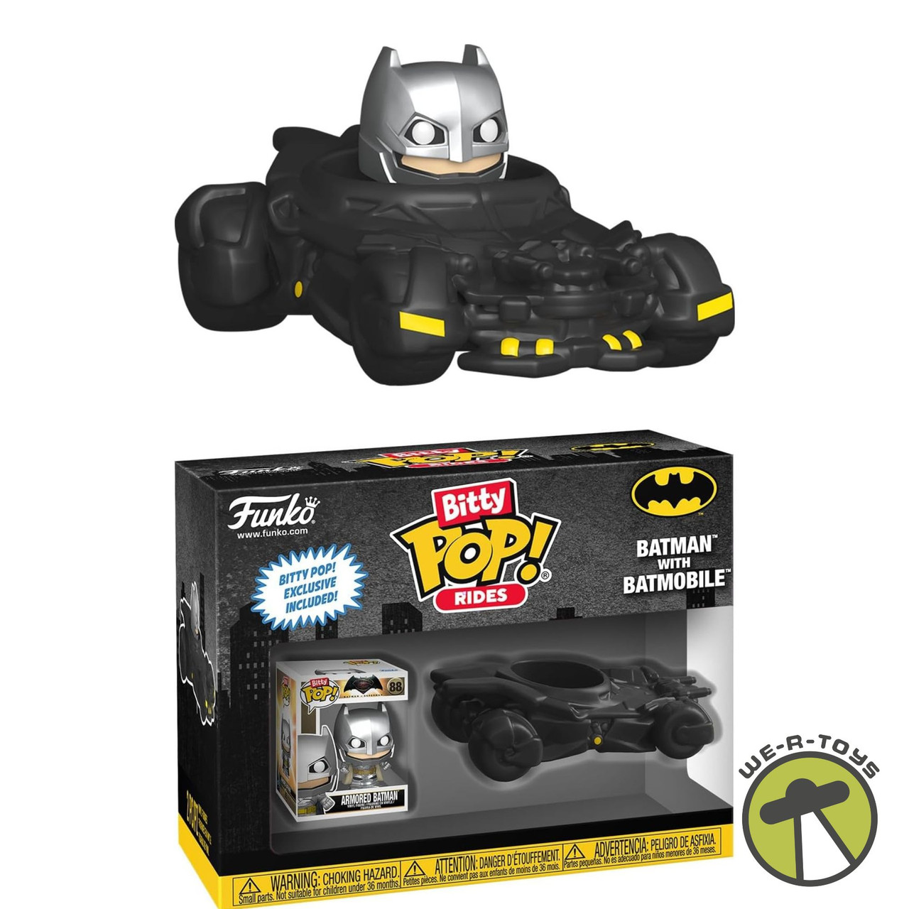 Funko Bitty Pop Rides DC Batman with Batmobile Vinyl Figures - We-R-Toys