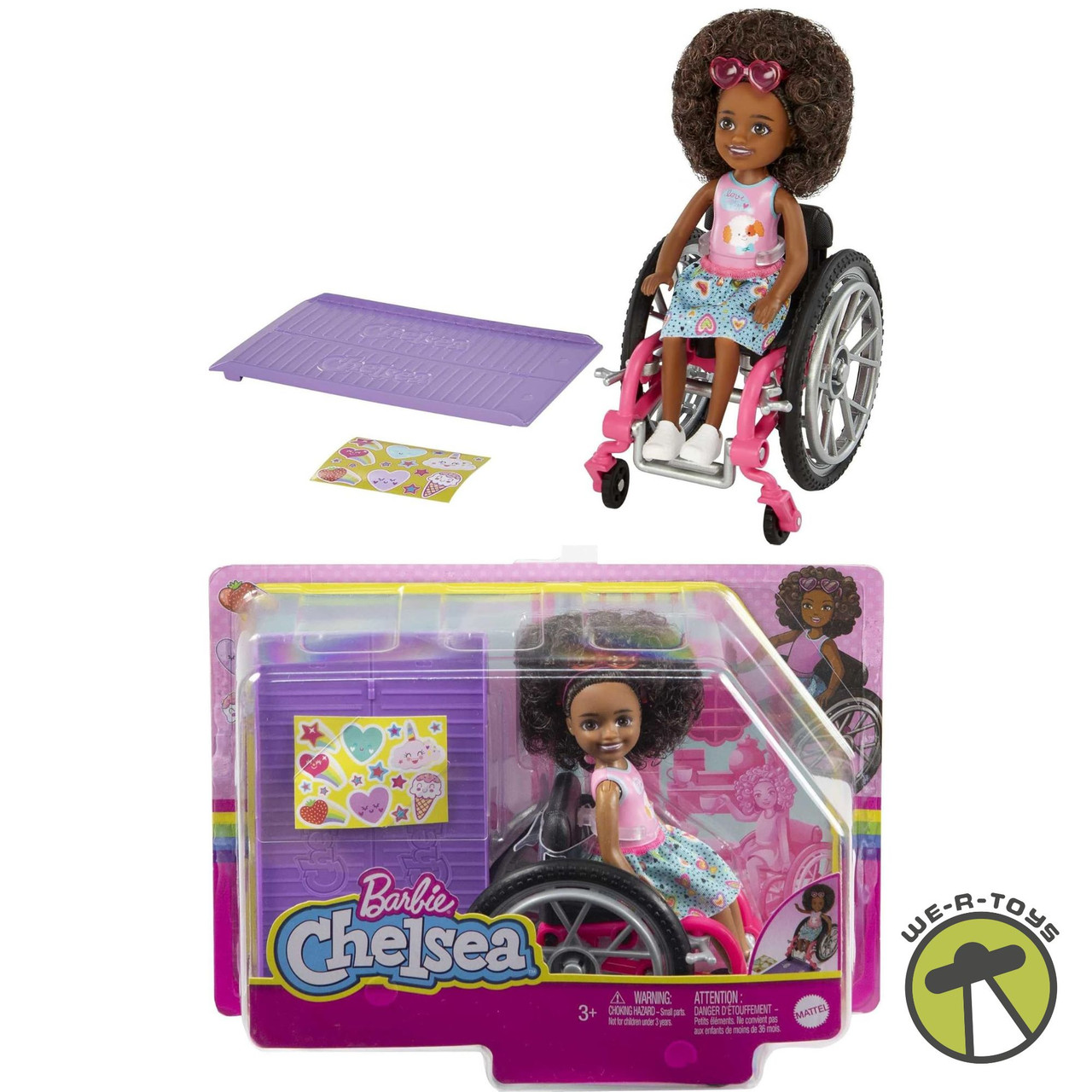 Barbie Chelsea Doll African American Doll with Wheelchair, Ramp and ...