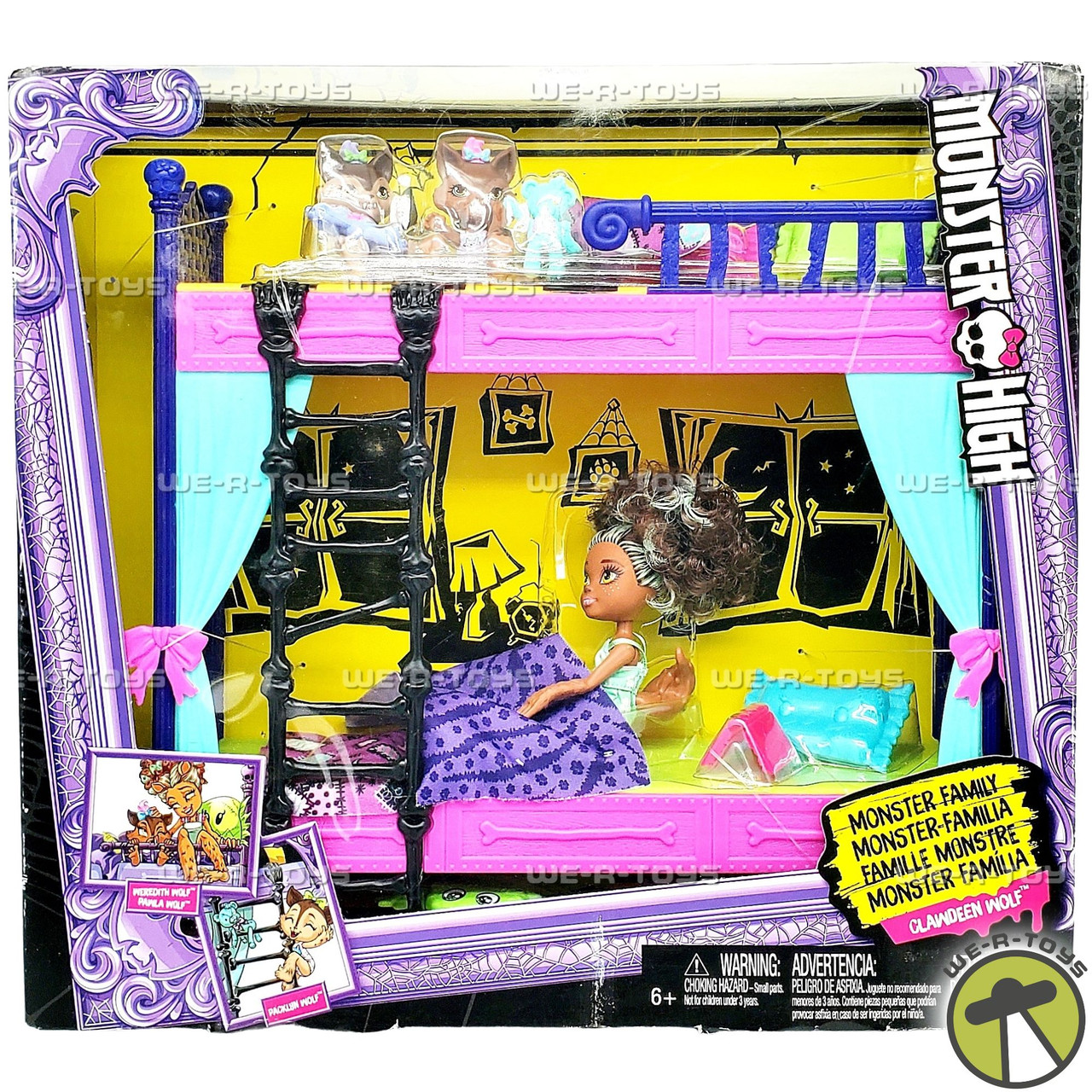 Monster High Monster Family Clawdeen Wolf Sister Dolls Bunk Bed Playset ...