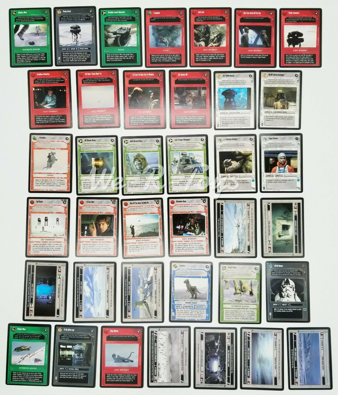 Star Wars CCG Customizable Card Game Hoth Set of 38 of 42 C2 Cards ...