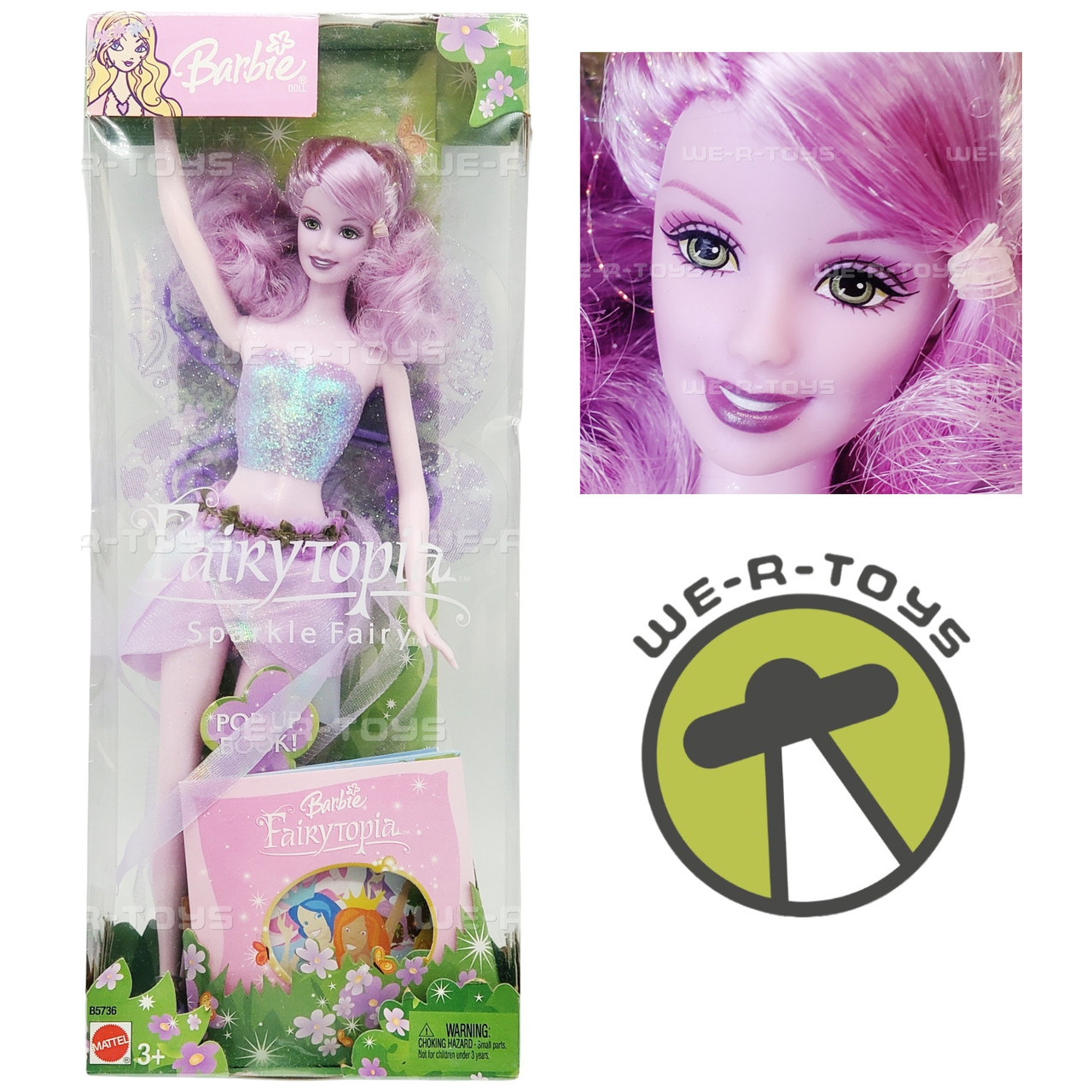 Barbie Fairytopia Lavender Sparkle Fairy Doll with Pop-Up Book 2003 ...