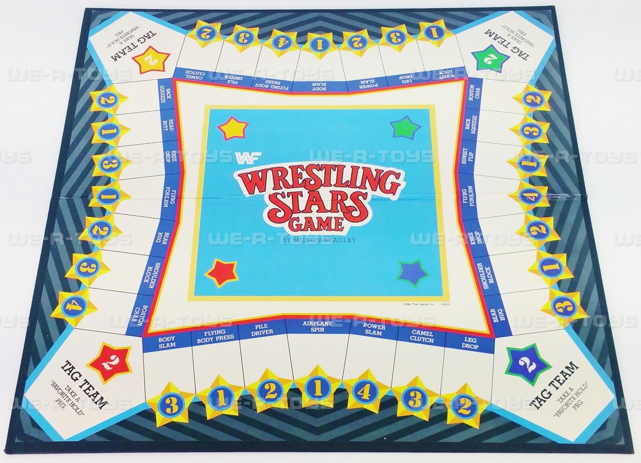 WWE Wrestling Stars Game Board Game1985 Milton Bradley 4529 COMPLETE ...