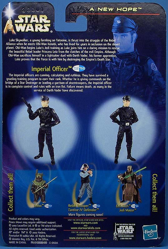 Star Wars A New Hope Imperial Officer Action Figure Hasbro 2002