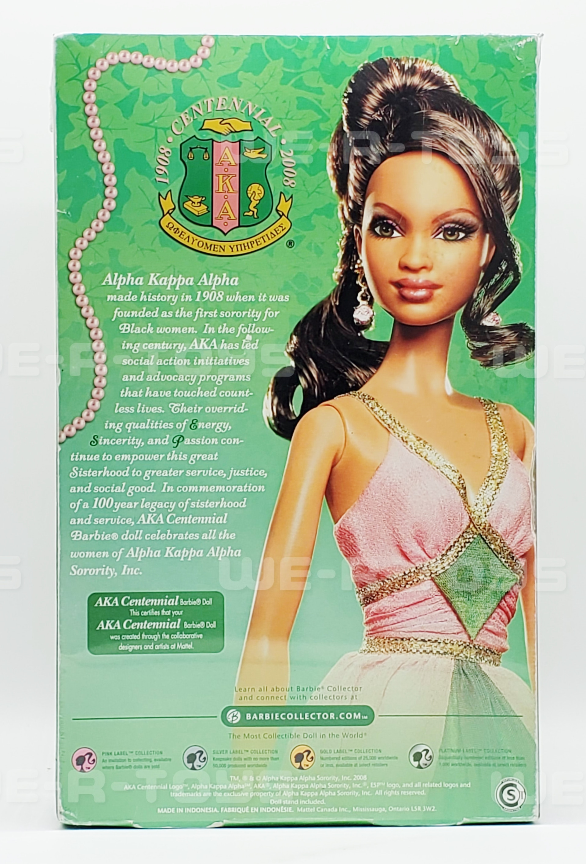 Alpha Kappa Alpha AKA Centennial Barbie Doll Sorority 2008 Pink Label ...