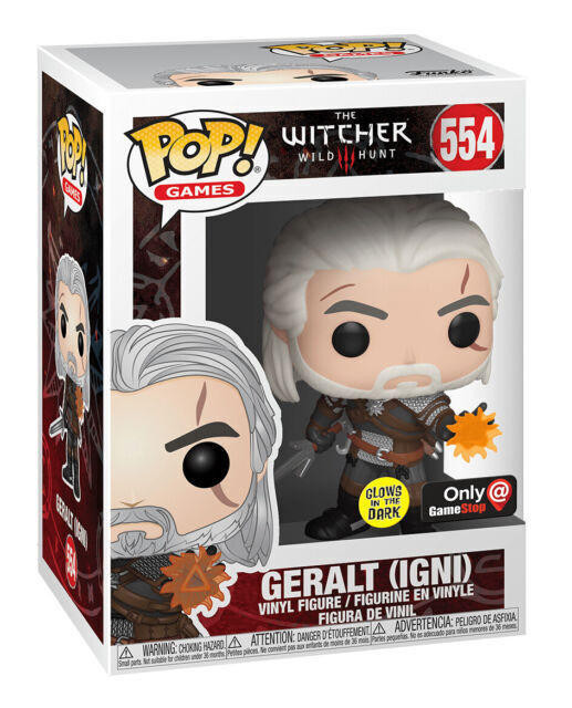 Funko Pop! Games The Witcher 3 Wild Hunt Geralt (Igni) Glow in the Dark ...