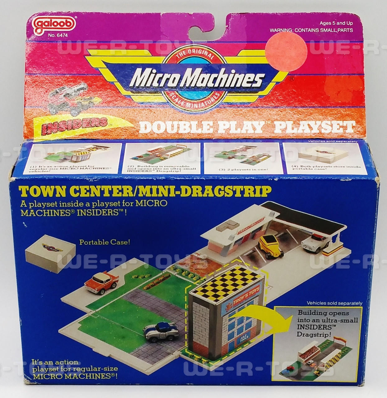 Micro Machines Insiders Double Play Playset Town Center Mini-Dragstrip ...