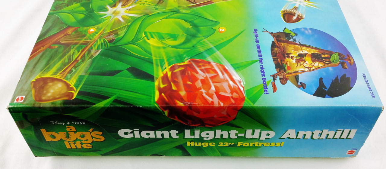Disney's Pixar A Bug's Life Giant Light-Up Anthill Playset Mattel 1998 ...