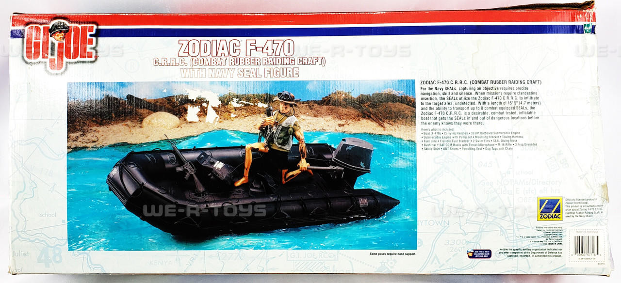 GI Joe Zodiac F-470 Combat Rubber Raiding Craft With Navy Seal Figure ...