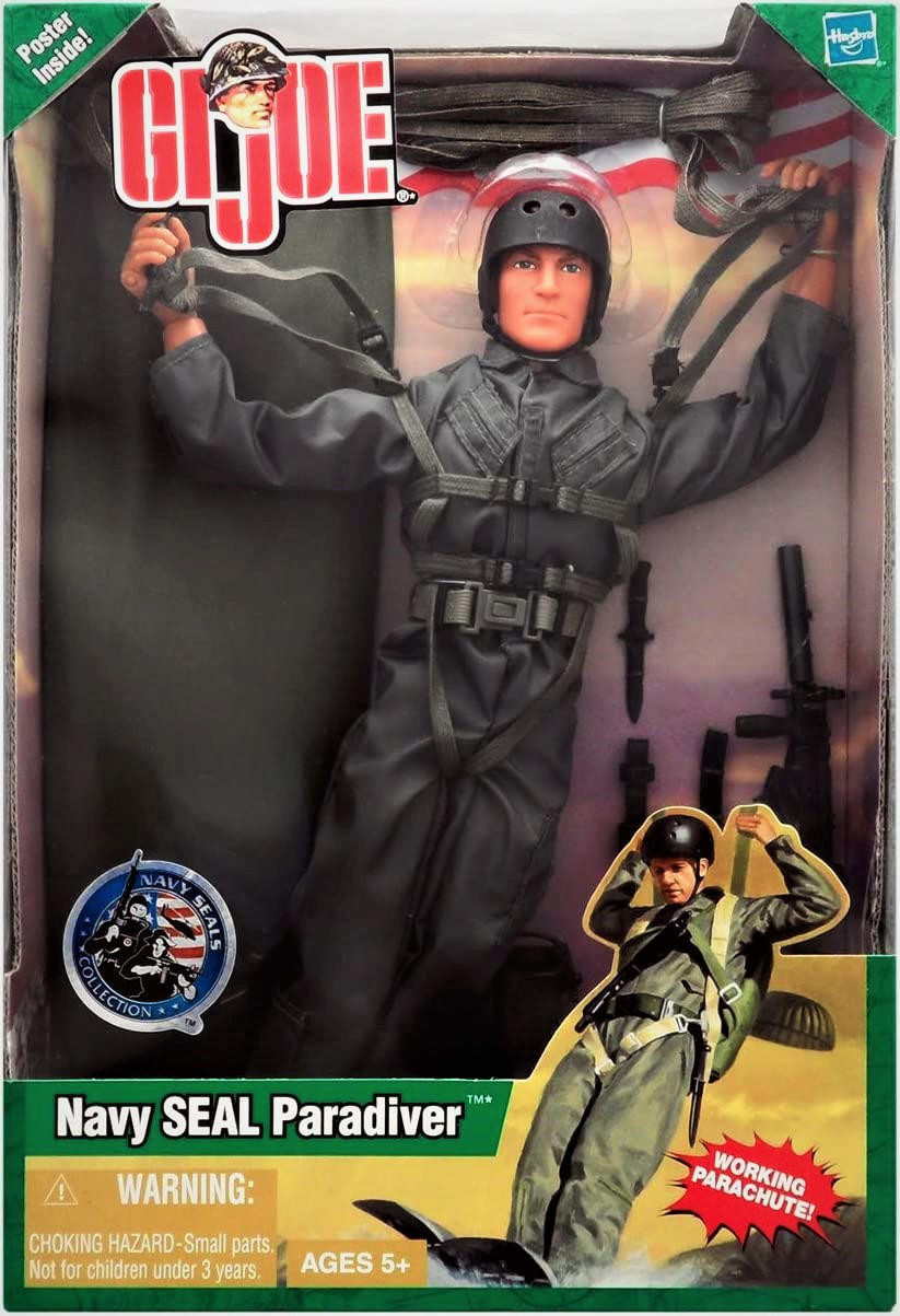 GI Joe Navy SEAL Paradiver with Working Parachute 12" Action Figure ...