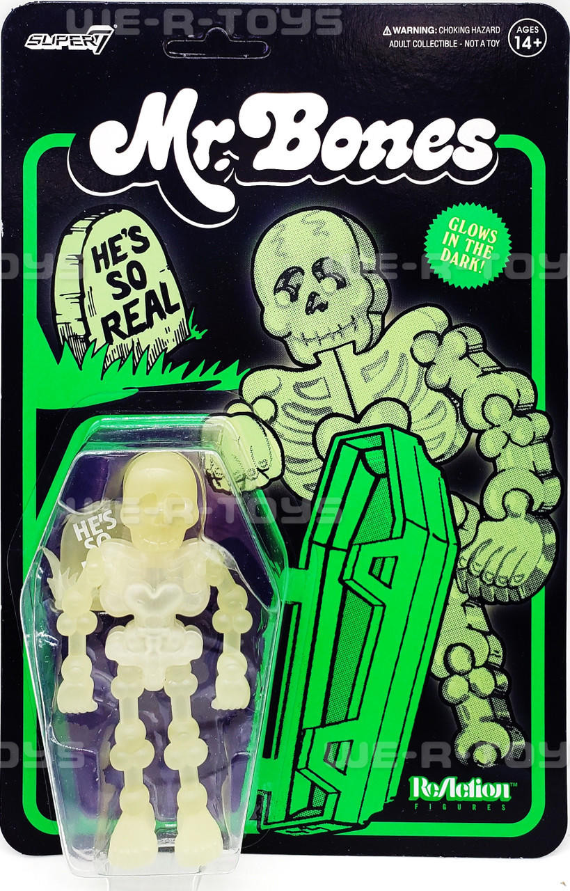 Mr. Bones Glow in the Dark Skeleton Figure Super 7 #82415 NEW - We-R-Toys