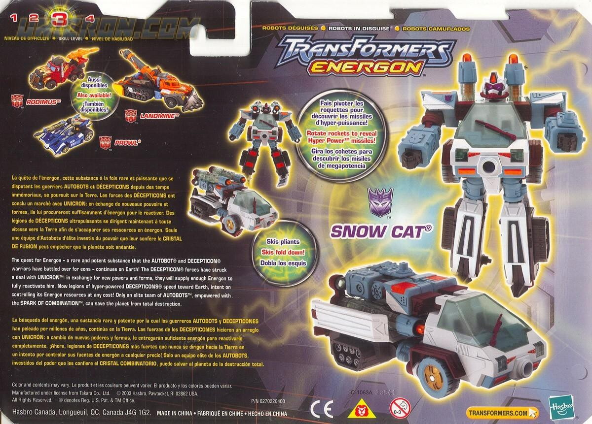 Transformers Energon Snow Cat Combat Class Decepticon Action Figure ...