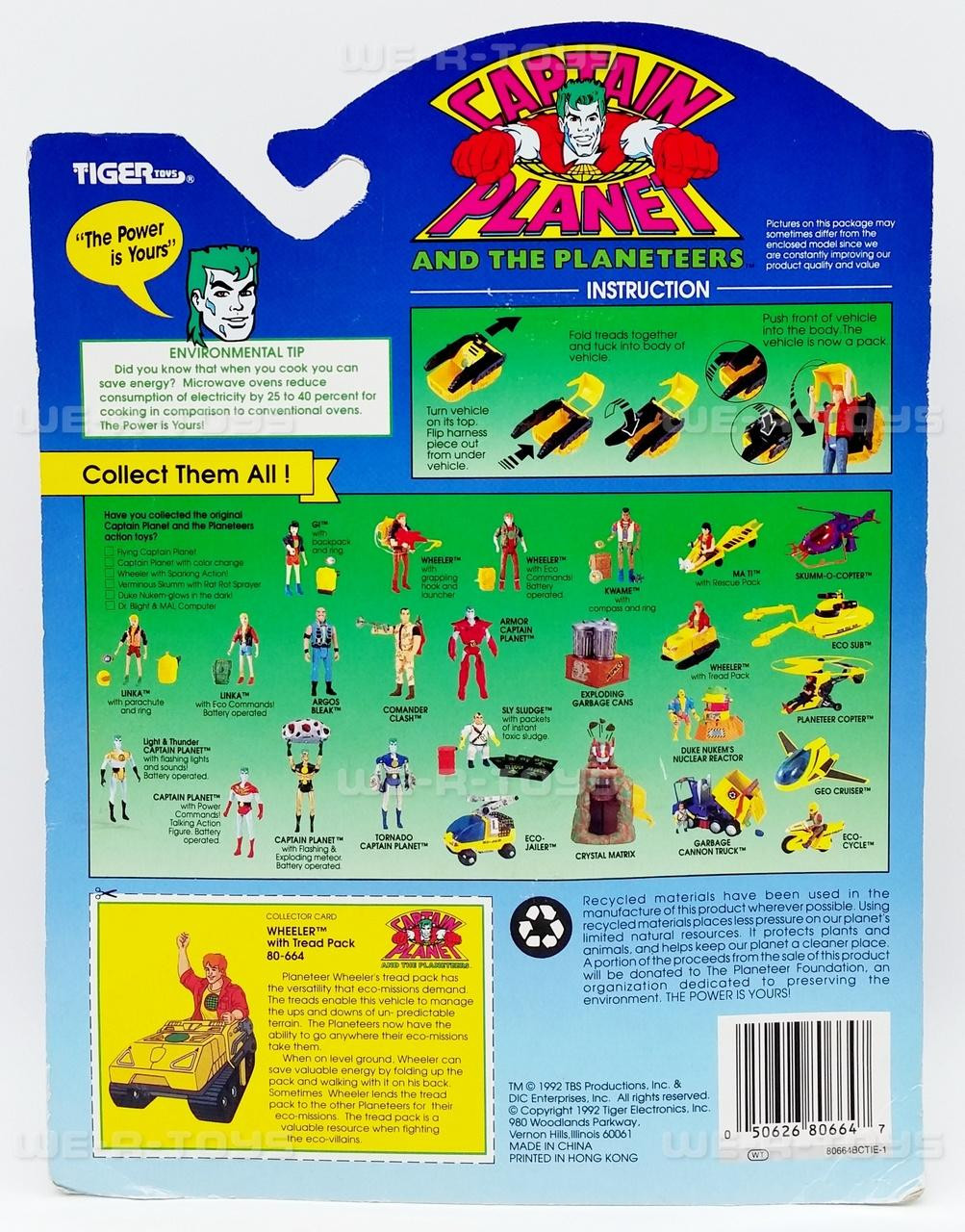 Captain Planet and the Planeteers Wheeler Figure with Tread Pack 1992 ...
