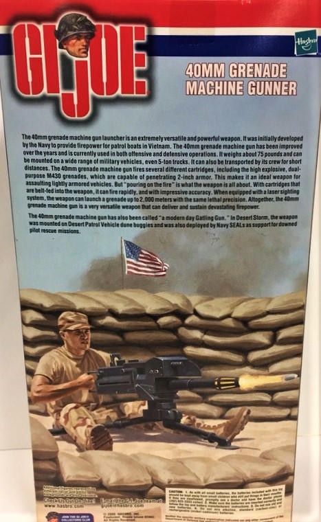 GI Joe Electronic 40MM Grenade Machine Gunner 12" Action Figure Hasbro ...