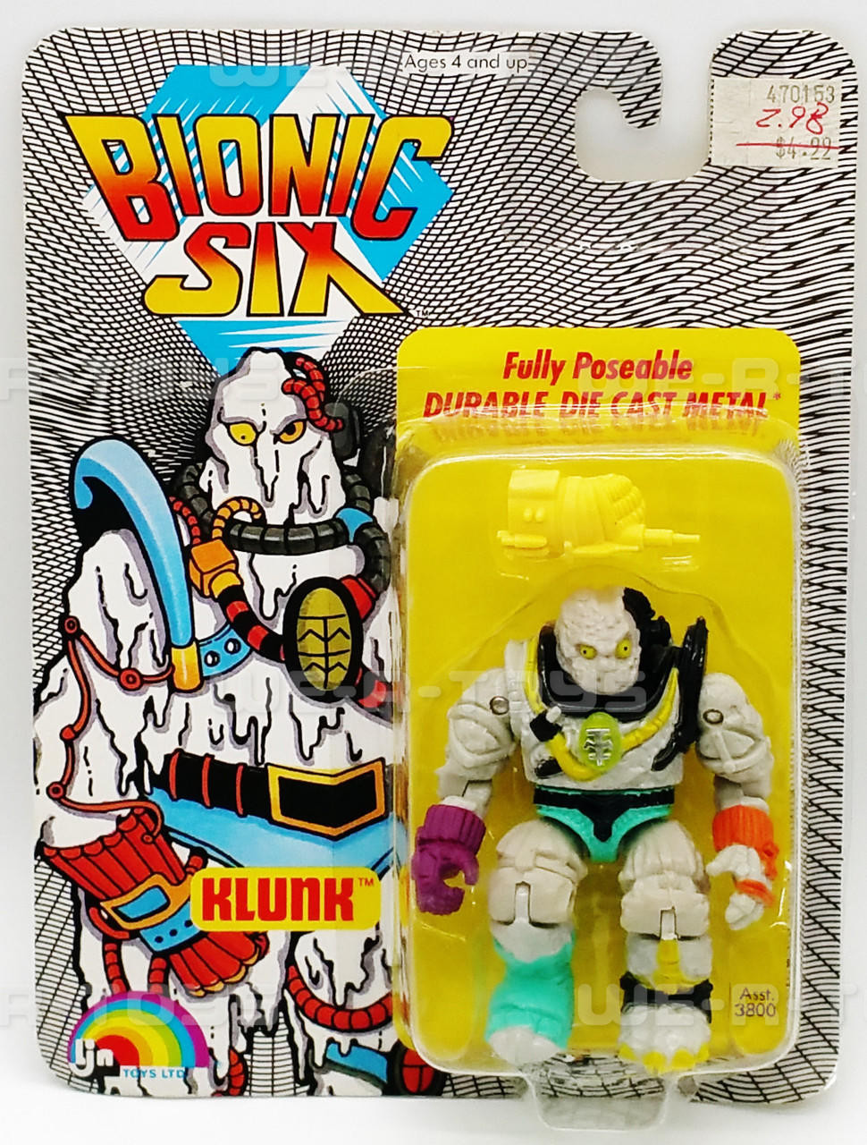 Bionic Six Klunk Fully Poseable Die Cast Metal Action Figure 1986 LJN ...