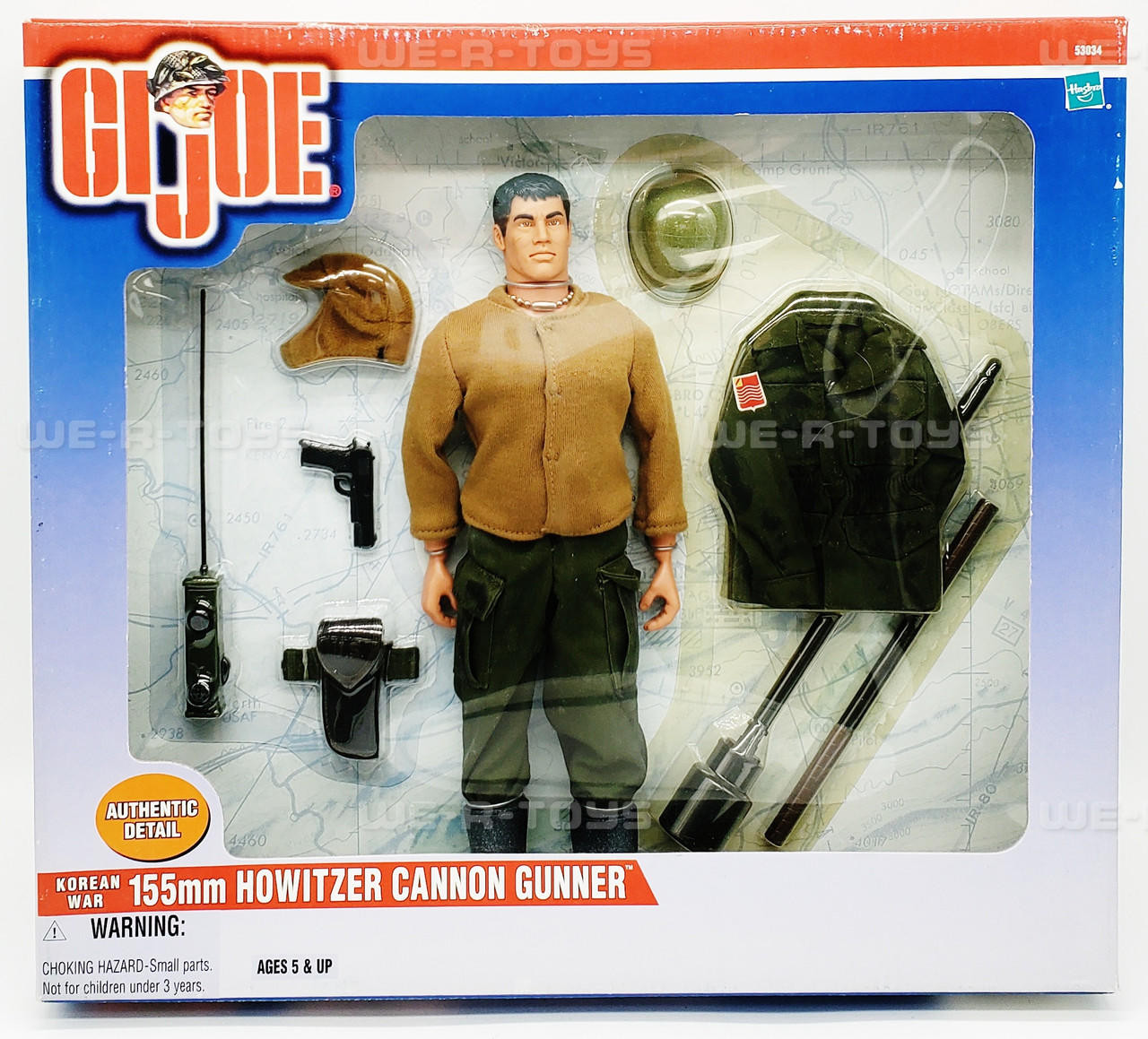 GI Joe Korean War 155mm Howitzer Cannon Gunner Figure Hasbro 2001 ...