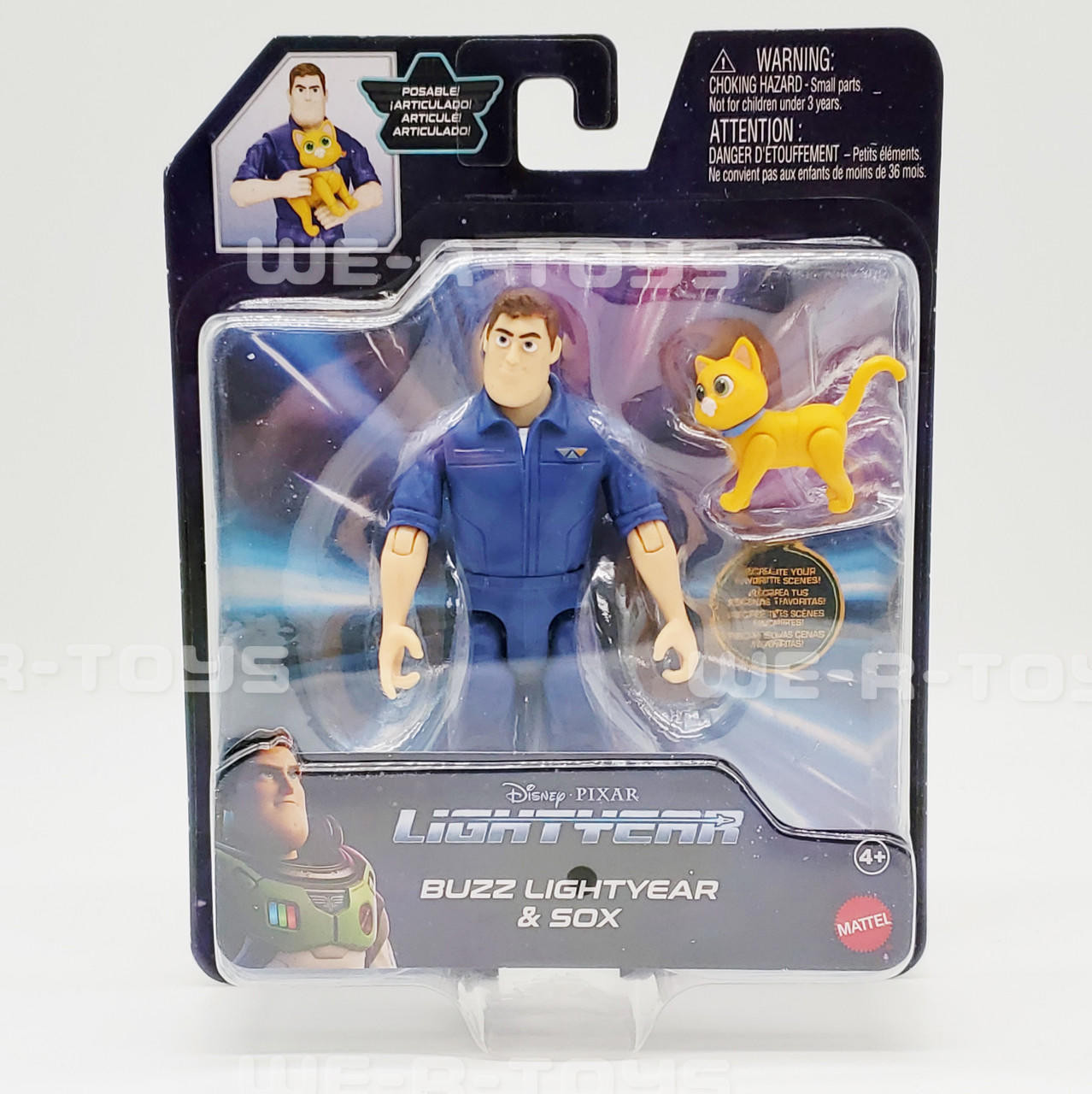 Disney Pixar Lightyear Buzz & Sox the Cat Action Figures 2021 Mattel ...