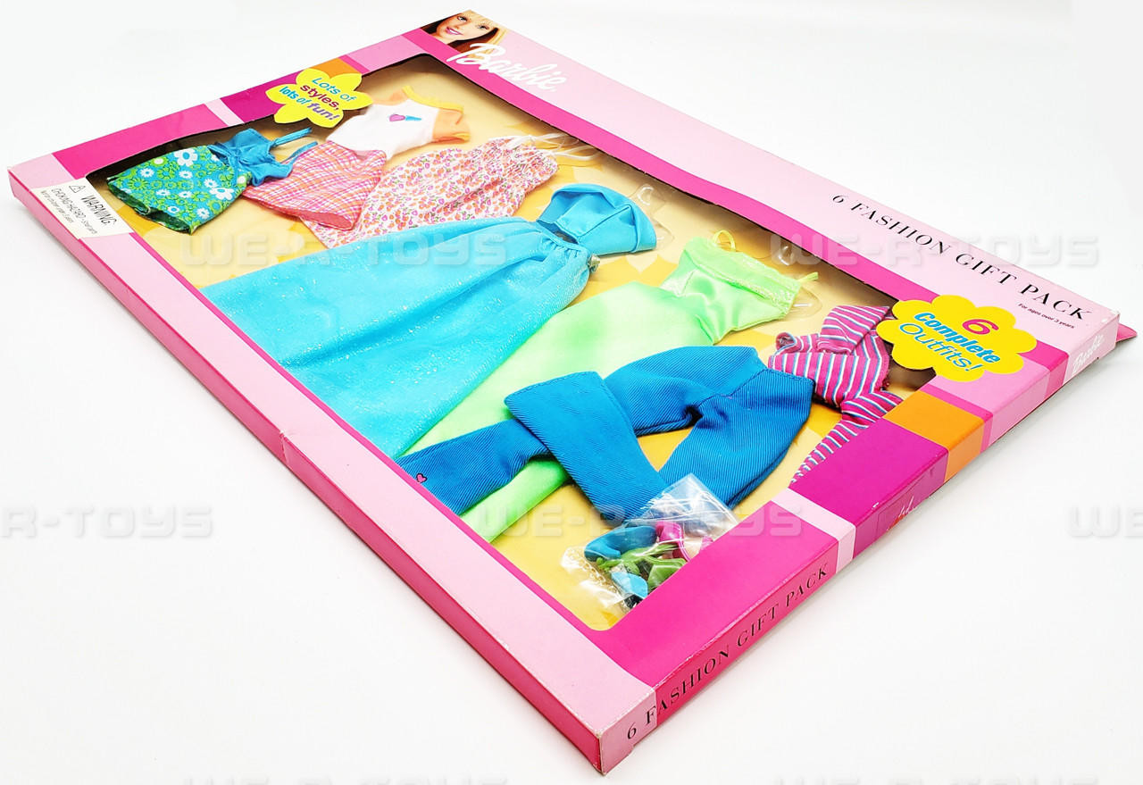 Barbie 6 Fashion Complete Outfits Gift Pack Mattel 2001 NEW - We-R-Toys