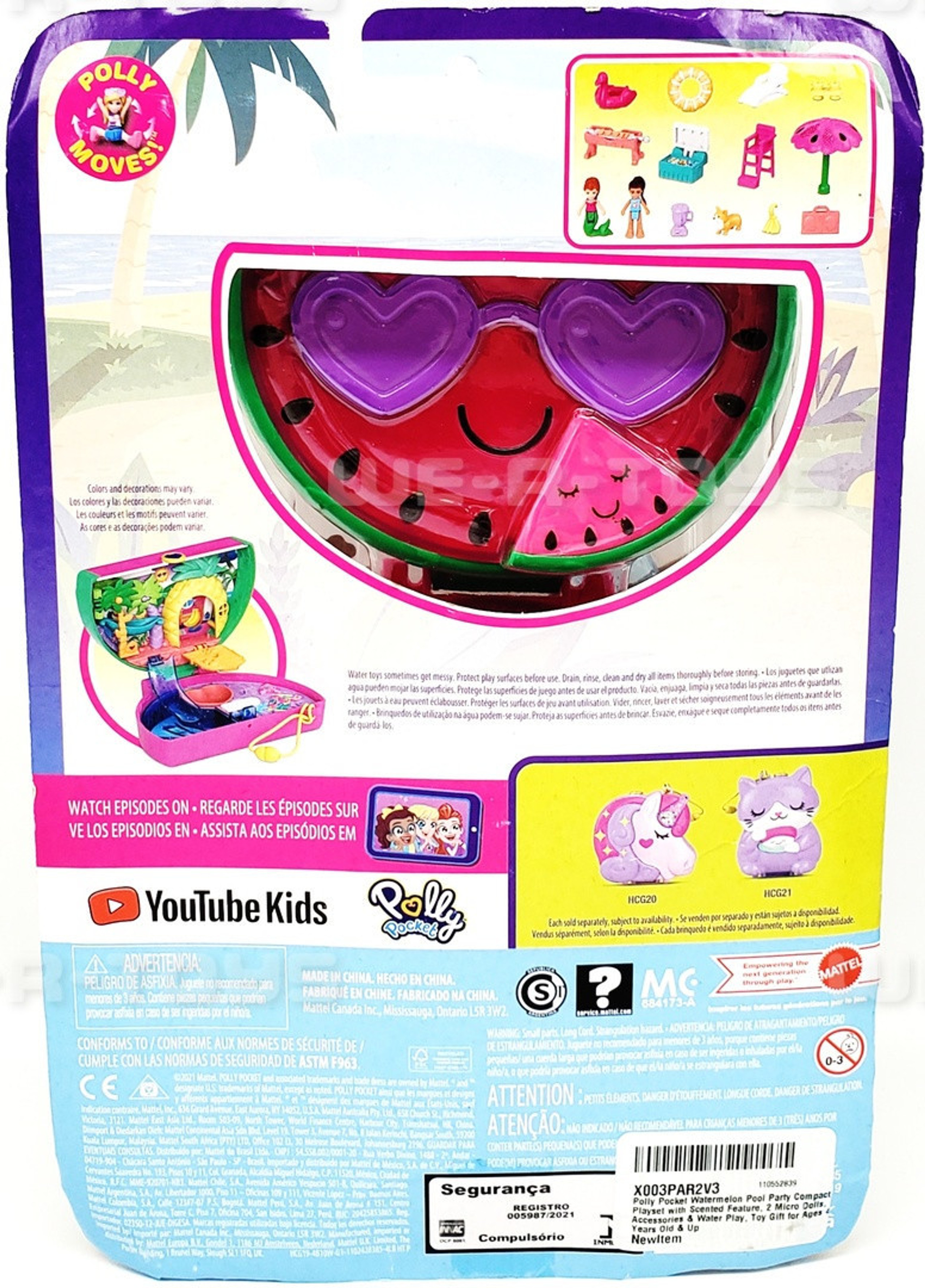 Polly Pocket Watermelon Pool Party Compact Playset 2021 Mattel New We
