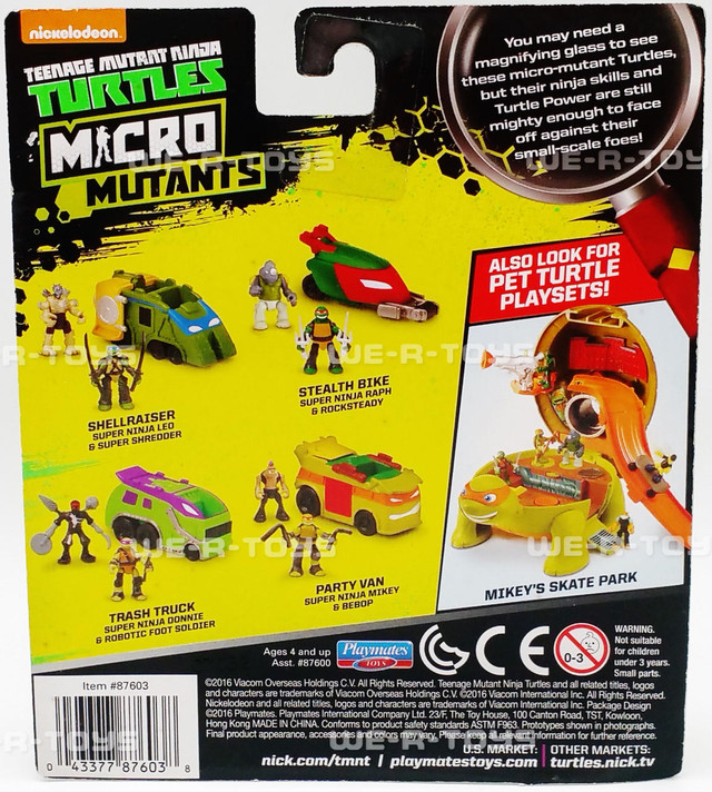 TMNT Micro Mutants Trash Truck With Donnie & Foot Figures Playmates ...