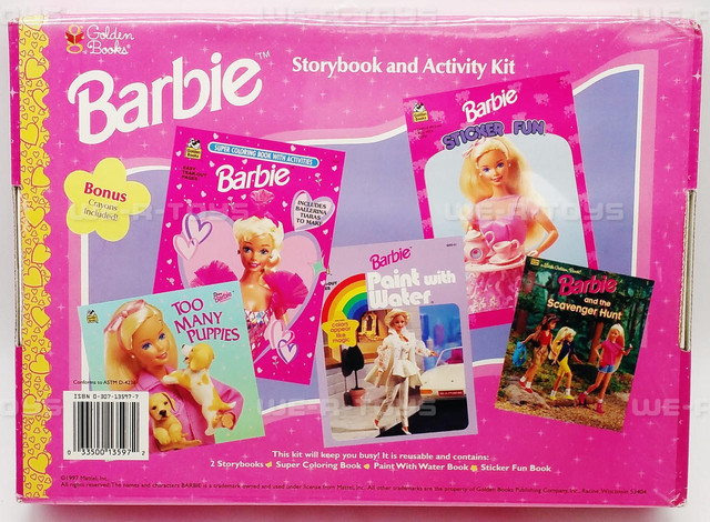 Barbie Storybook and Activity Kit With Crayons Golden Books 1997 NEW ...