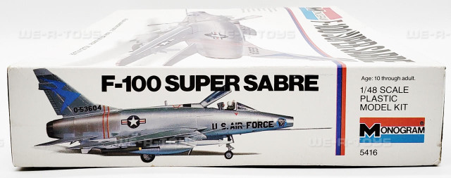 Monogram F-100 Super Sabre Model Kit Monogram Models Inc 1980 #5416 NEW ...