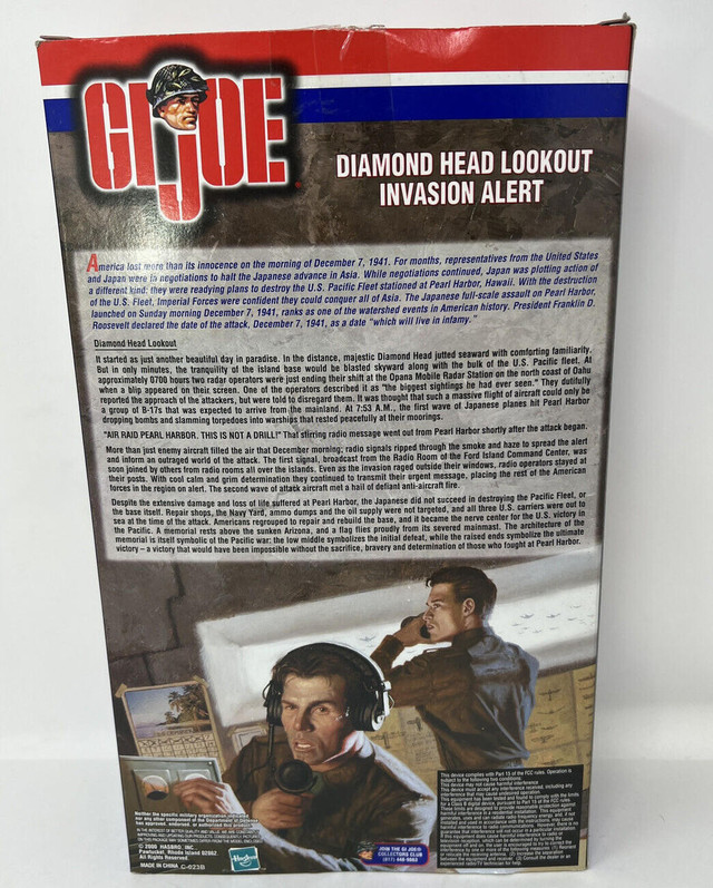 G.I. Joe Pearl Harbor Collection Diamond Head Lookout Invasion Alert ...