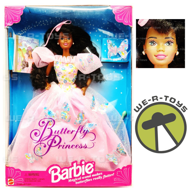 Barbie Butterfly Princess African American Doll Mattel 1994 No. 13052 ...
