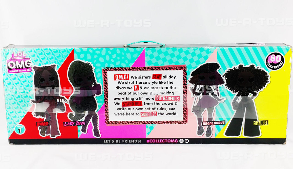 LOL Surprise! OMG 4 Pack Royal Bee Swag Lady Diva Neonlicious Dolls ...