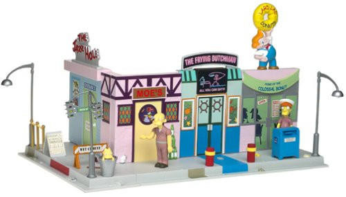 The Simpsons Main Street Interactive Environment Playset w/ 2 Figures ...