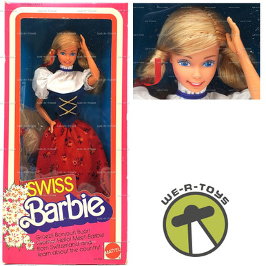 Dolls of the World Swiss Barbie Doll 1983 Mattel 7541 - We-R-Toys