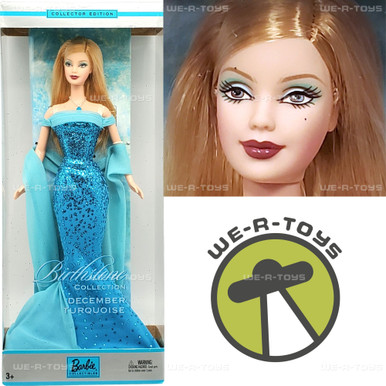 December Turquoise Barbie Doll Birthstone Collection Blonde 2002 Mattel ...