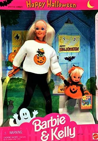 1996 Happy Halloween Barbie & Kelly Dolls Gift Set Special Edition ...