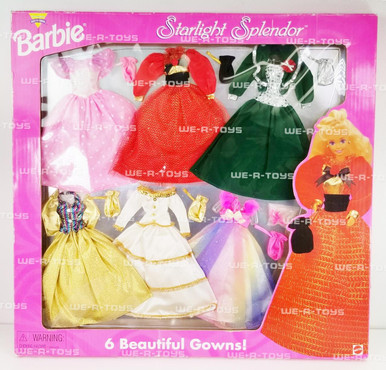 Barbie Starlight Splendor Fashions Set of 6 Gowns Easy to Dress 1996 ...