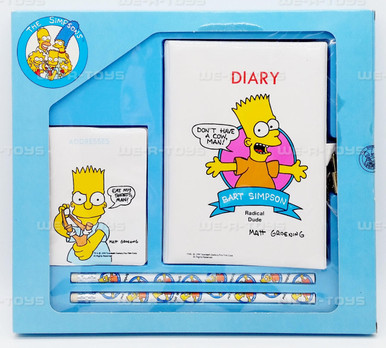 The Simpsons Bart Simpson Address Book Pencils & Diary with Lock 1990 ...