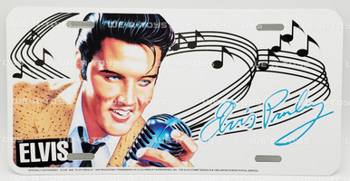 Elvis Presley Plastic License Plate w/ Music Notes 1992 Tag Express No ...