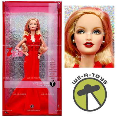 Go Red Barbie Heart Association Doll Pink Label 2007 Mattel #K7957
