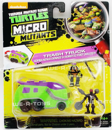 TMNT Micro Mutants Trash Truck With Donnie & Foot Figures Playmates ...
