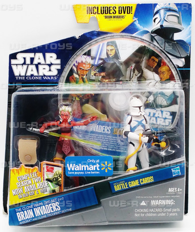 Star Wars The Clone Wars Brain Invaders Figure Set Ahsoka & Scythe With ...